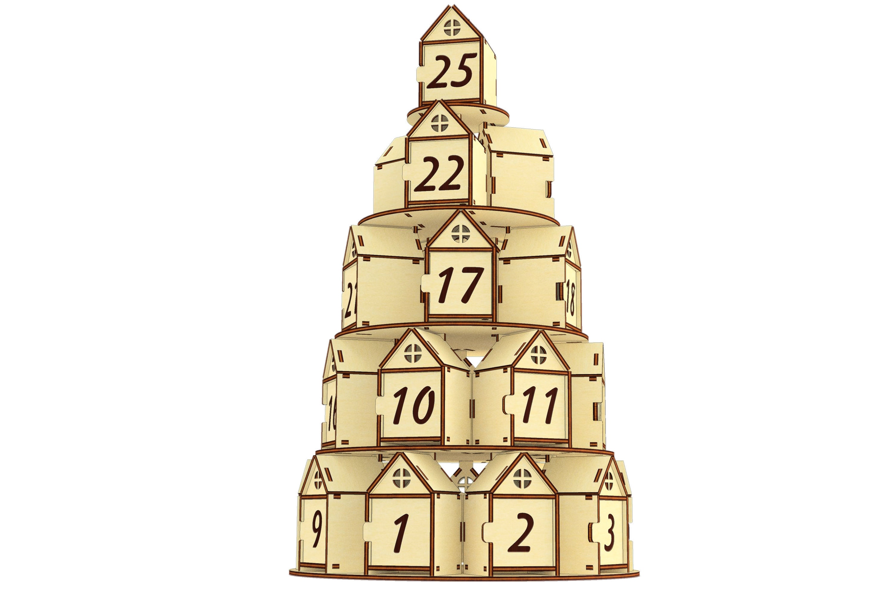 Advent Calendar Christmas Tree Laser Cut Files Glowforge - Etsy