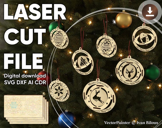 Christmas Card Laser Cut Files, Christmas Tree Gift, Christmas Souvenir ...