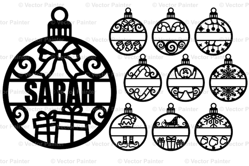 Name Ornament Christmas Laser Cut Files SVG DXF Plans for - Etsy