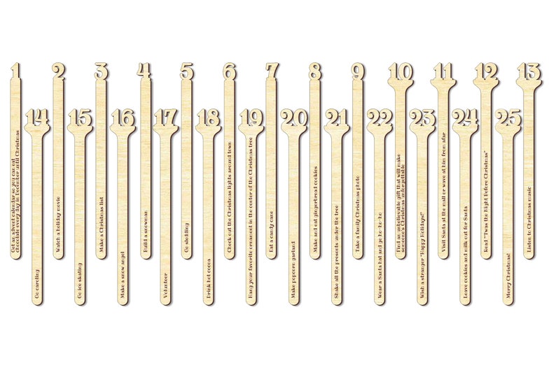 Advent Calendar Sticks Laser Cut File SVG Plan for Laser - Etsy