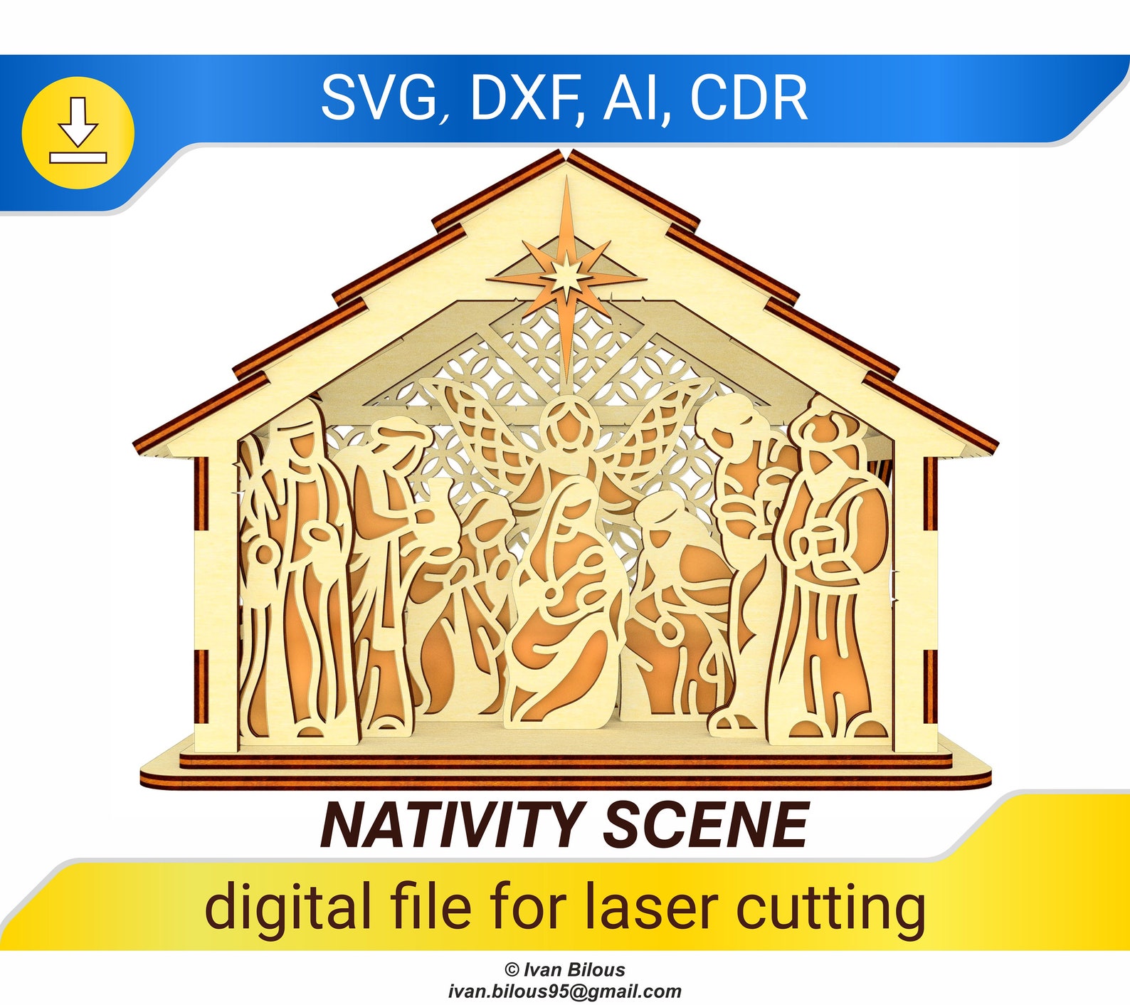 Nativity Scene Laser File SVG Plan for Laser Cutting - Etsy