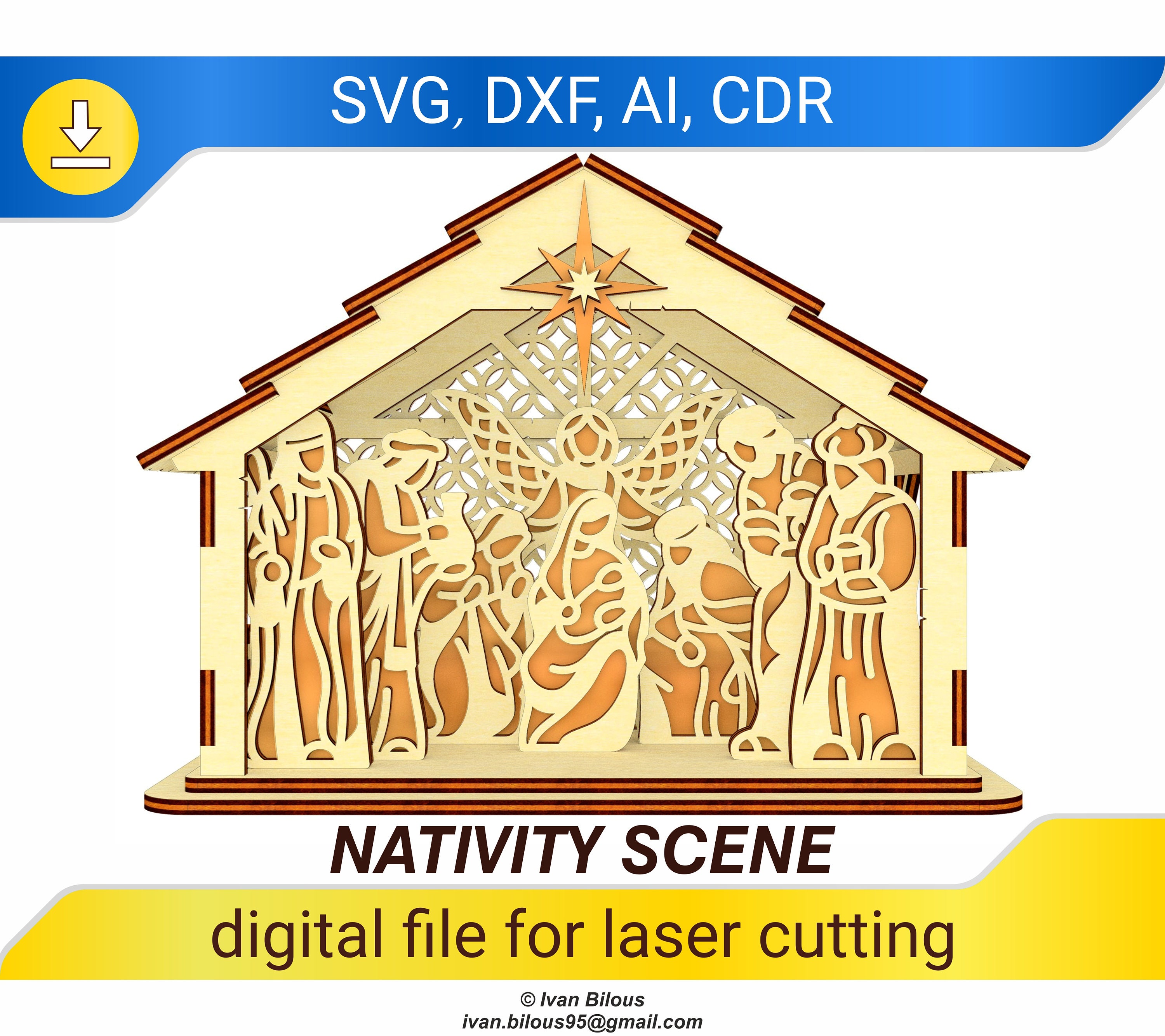 Nativity Scene Laser File SVG Plan for Laser Cutting - Etsy
