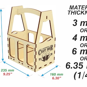 Beer Basket Laser Files Glowforge Svg Cut File Beer Holder Dxf Files ...