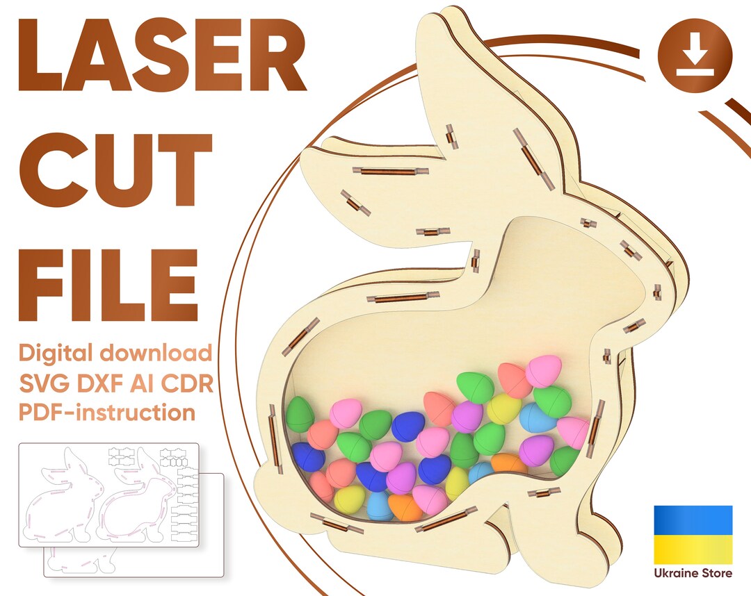 Bunny Dxf Laser File Cnc Template Chocolate Rabbit Box Cut File ...
