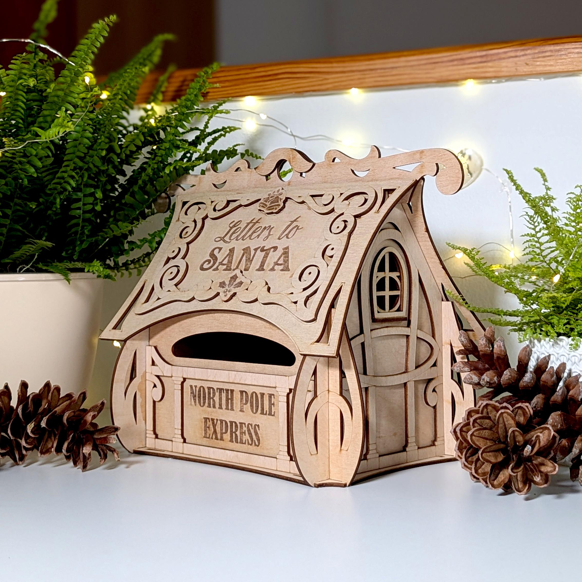 Christmas Post Box - Laser Cut File, Mailbox for Santa Claus Letters ...