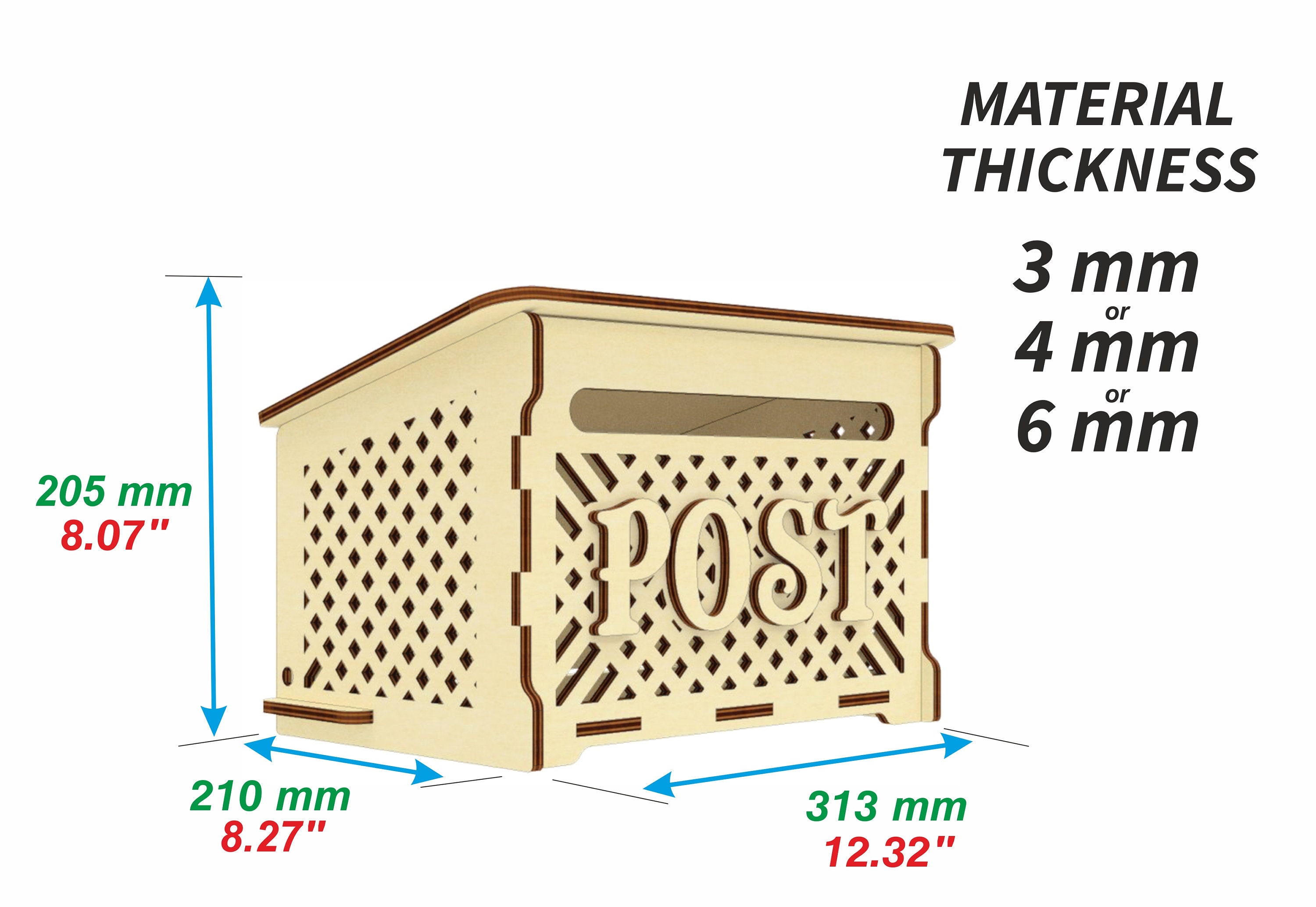 Post Box Dxf Files for Laser Cut Files Cnc Plan Post Basket - Etsy