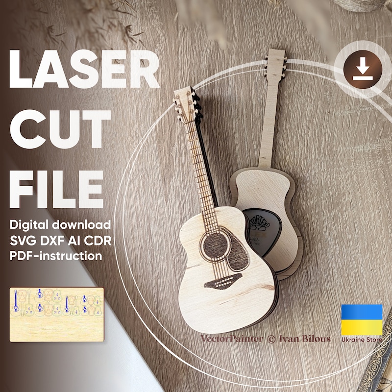 Guitar Laser Cut Vector - Etsy