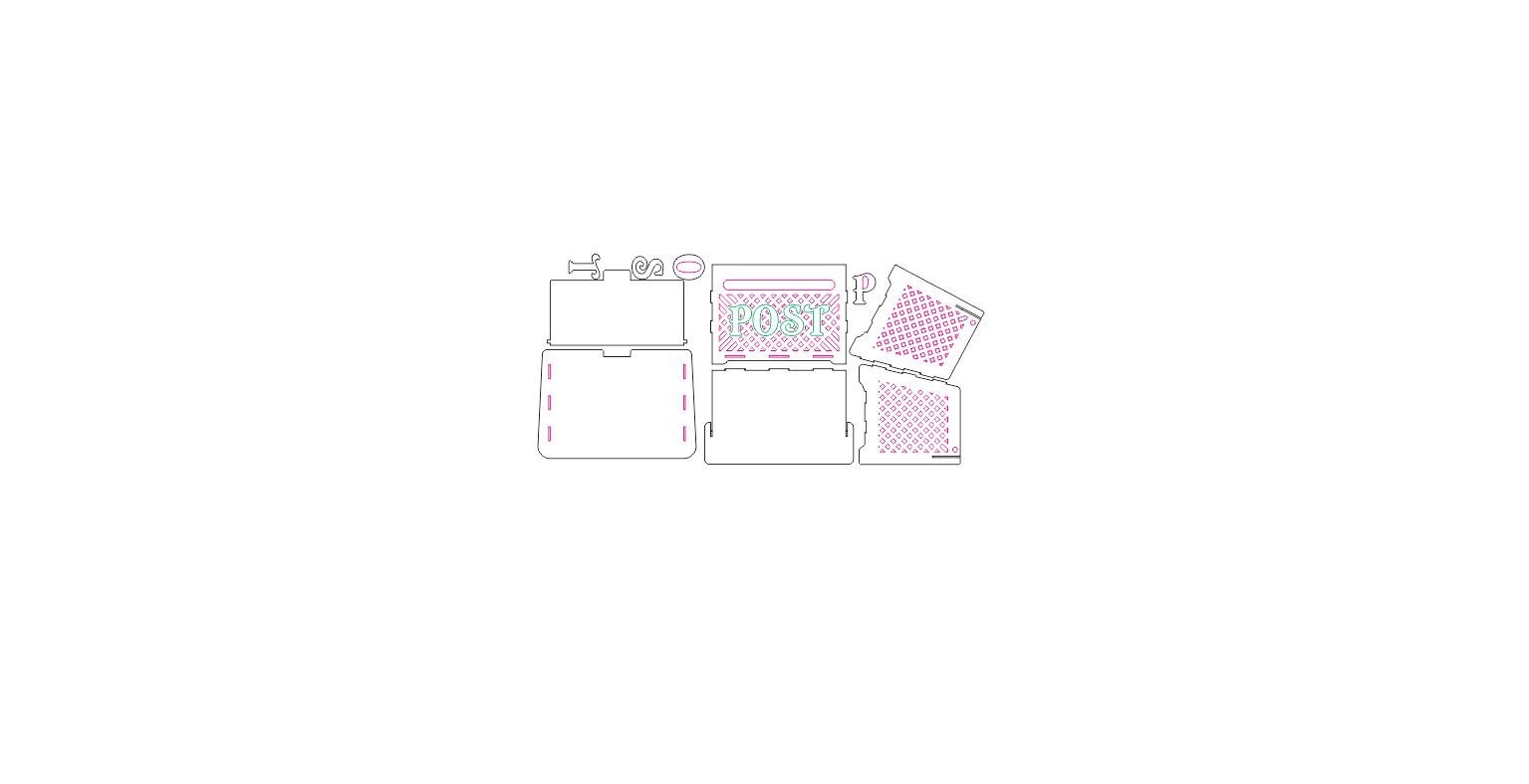 Post Box Dxf Files for Laser Cut Files Cnc Plan Post Basket - Etsy