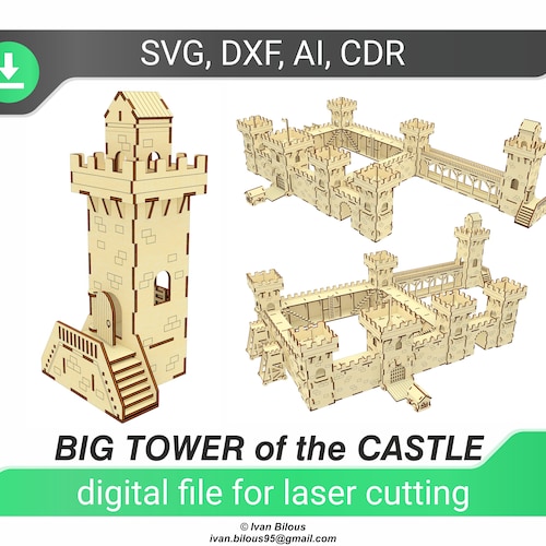 Castle Wall Laser Cut Files Glowforge Pattern - Etsy