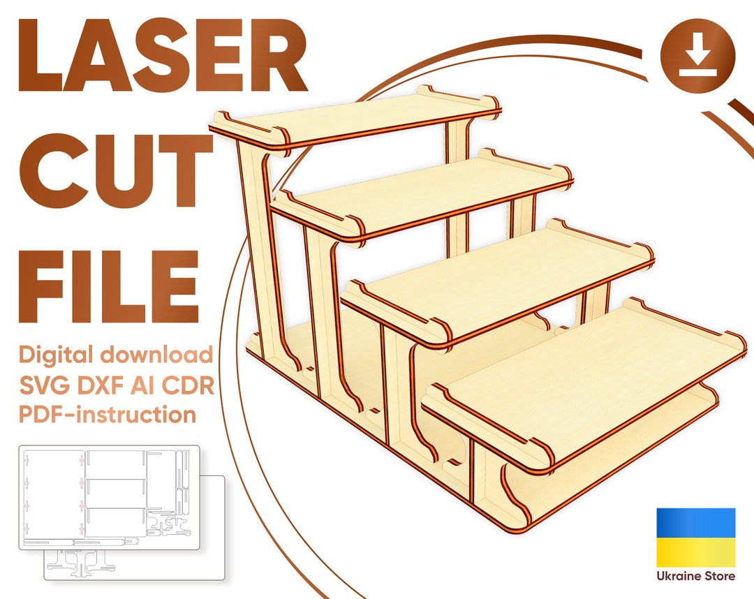 Display Stand - Laser Cut File, SVG Digital Vector Plan for Glowofrge ...