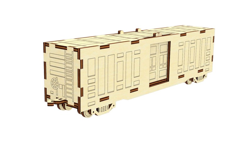 Boxcar File for Laser Cutting Railway Carriage Svg Glowforge | Etsy