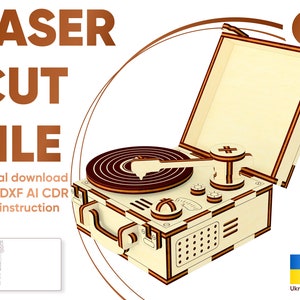Vinyl Retro Recorder SVG Laser Cut File Plywood Miniature - Etsy