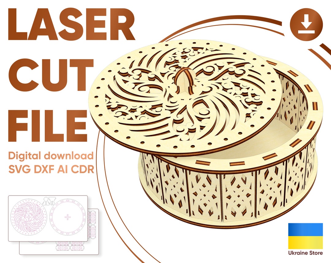 Laser Box Dxf Files for Laser Cut Files for Glowforge Svg Files Jewelry ...