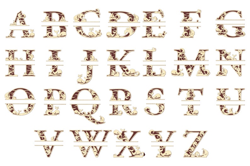 Monogram Alphabet Laser Cut File Name Sign SVG Letters for - Etsy