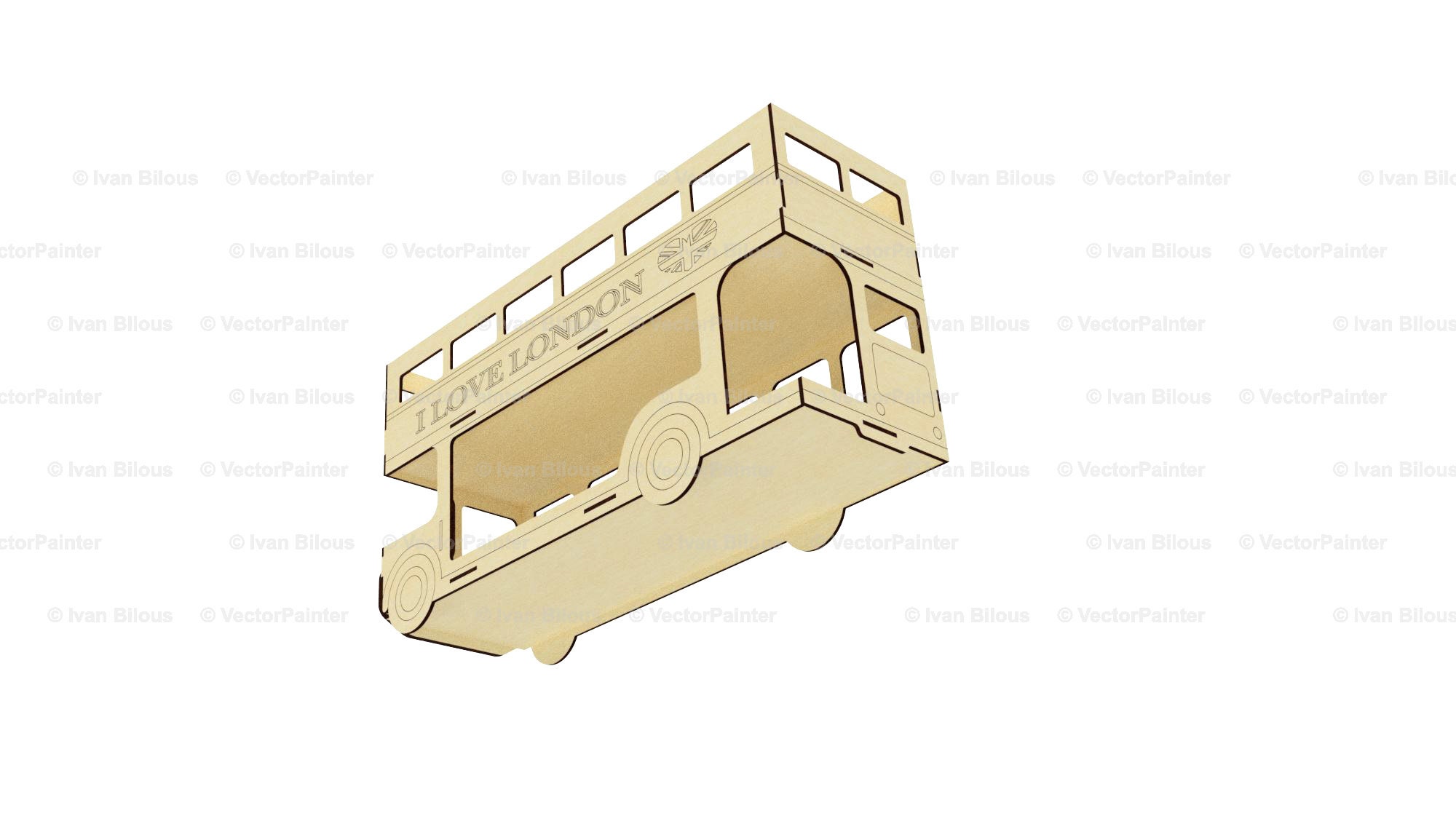 Bus Laser Cut File Glowforge Pattern Double Decker London Bus | Etsy