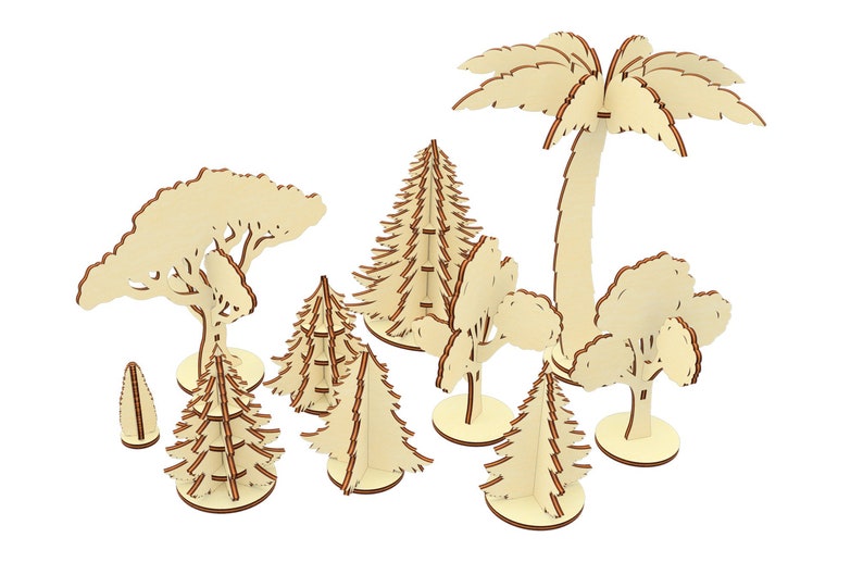 Forest Laser Cut 3d Design Glowforge Pattern Christmas - Etsy