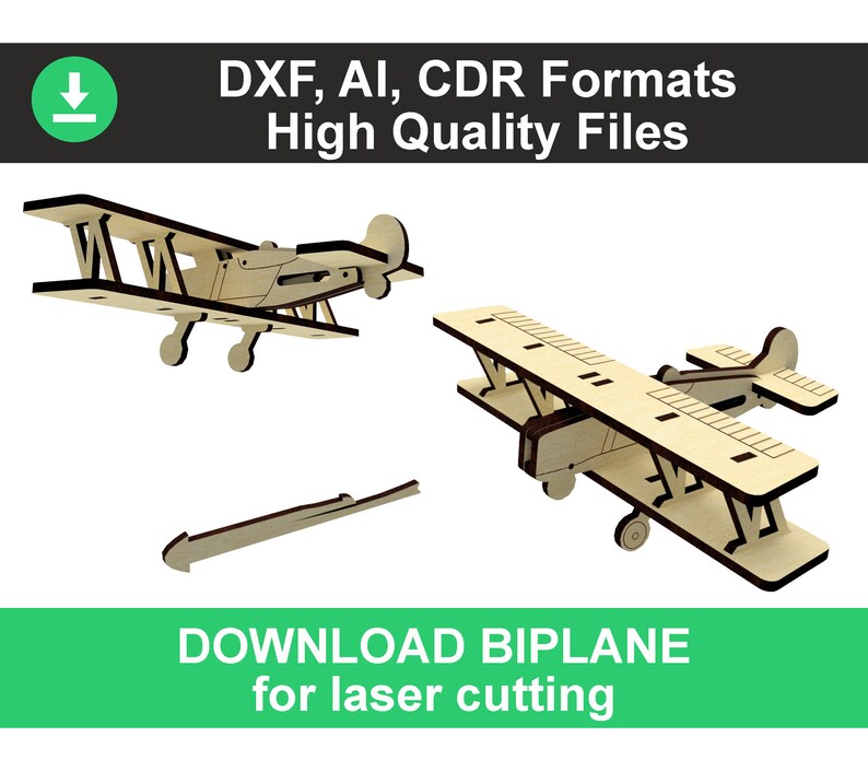 Laser cut files airplane model dxf files for laser cut dxf cnc | Etsy
