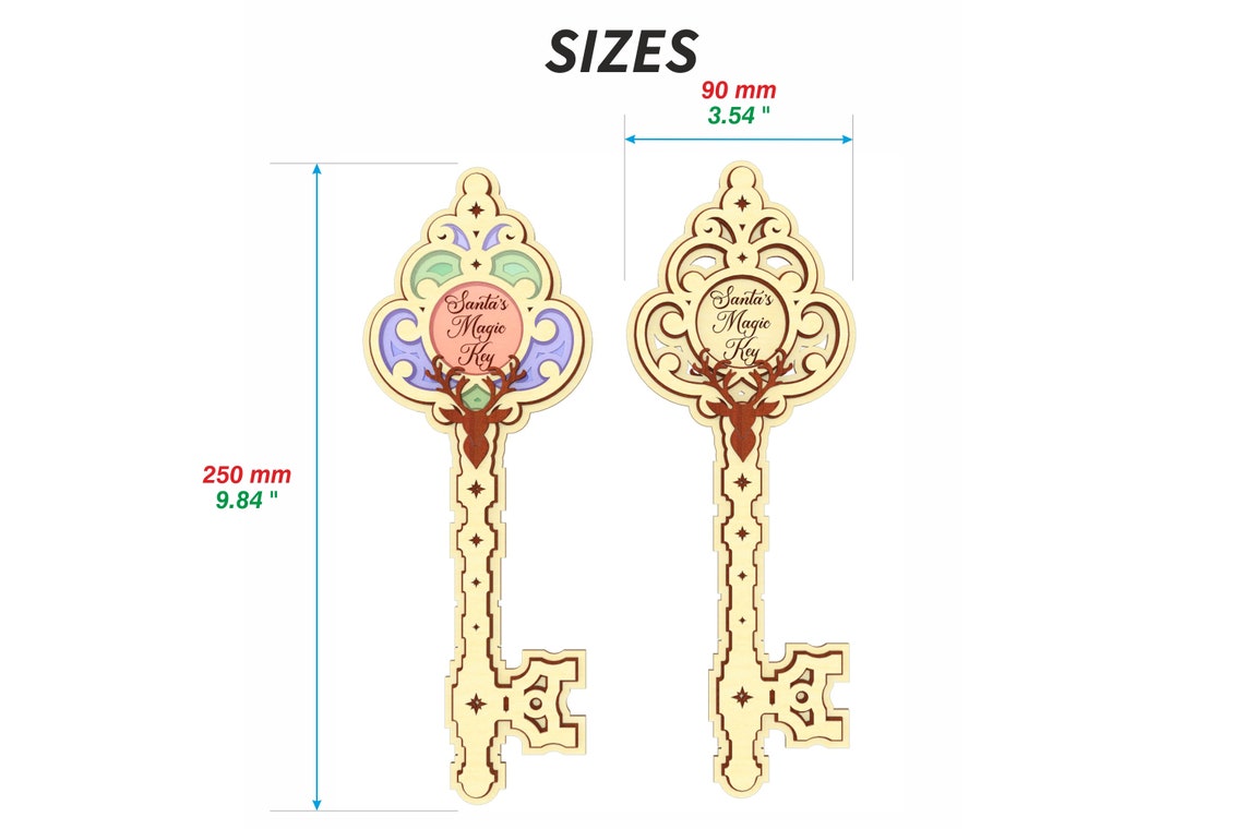 Santa's Magic Key SVG Laser Cut File Digital Plan for - Etsy