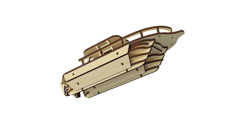 Ship Boat - SVG Laser Cut File, 3d Puzzle Plan for Laser Cutting ...