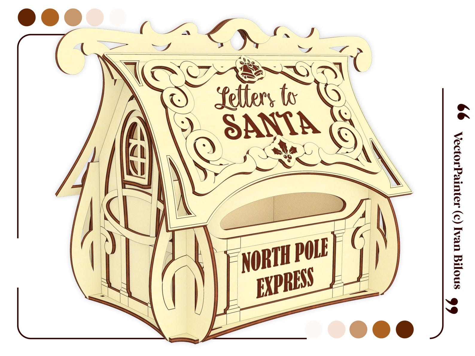 Christmas Post Box - Laser Cut File, Mailbox for Santa Claus Letters ...