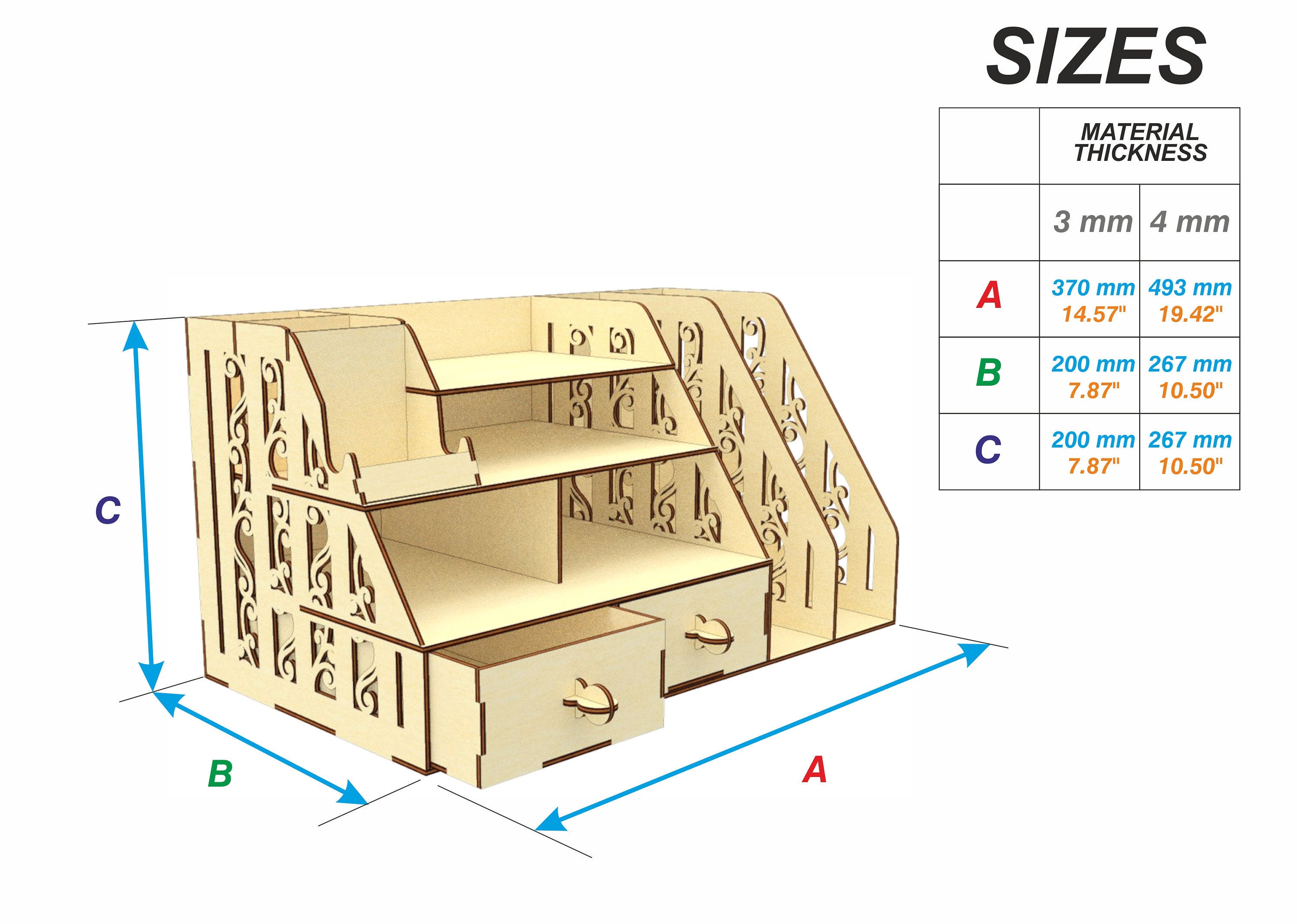 Laser Cut Files Shelf Dxf Template for Laser Files Desk Shelf Svg Cut ...
