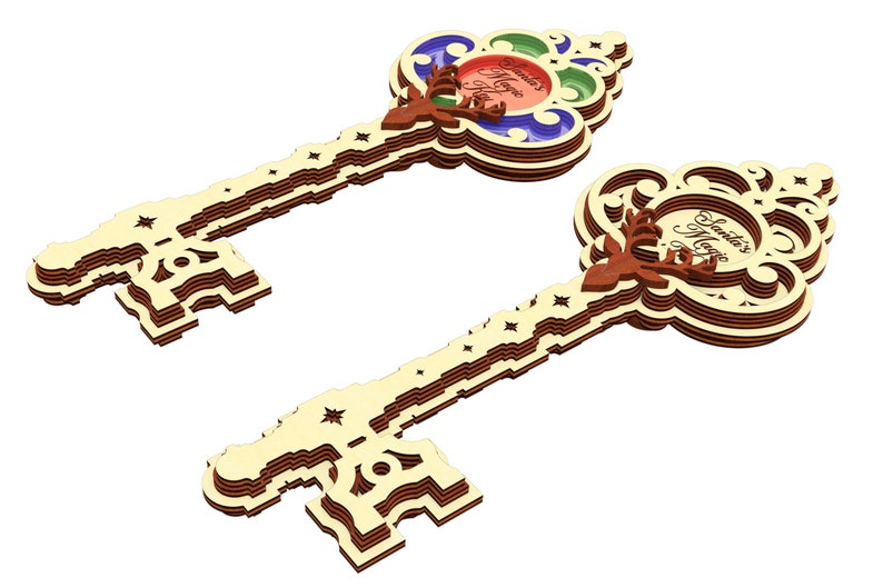 Santa's Magic Key SVG Laser Cut File Digital Plan for - Etsy