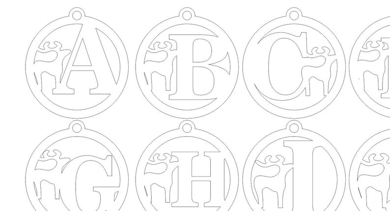 Laser Cut Christmas Letters Dxf Christmas Tree Ornaments Dxf | Etsy