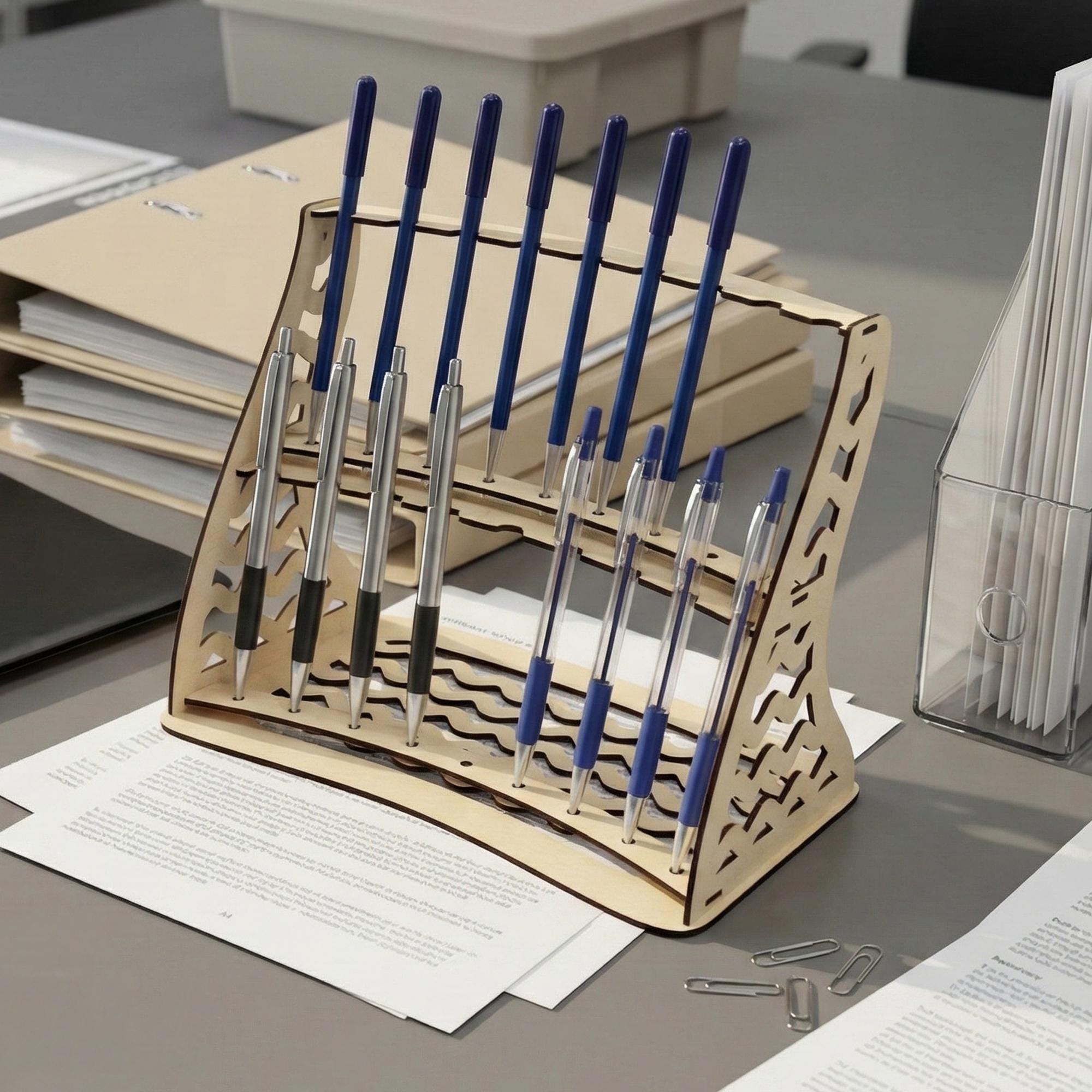 Tiered Pen Holder Laser Cut File, SVG Desk Organizer (digital Download ...