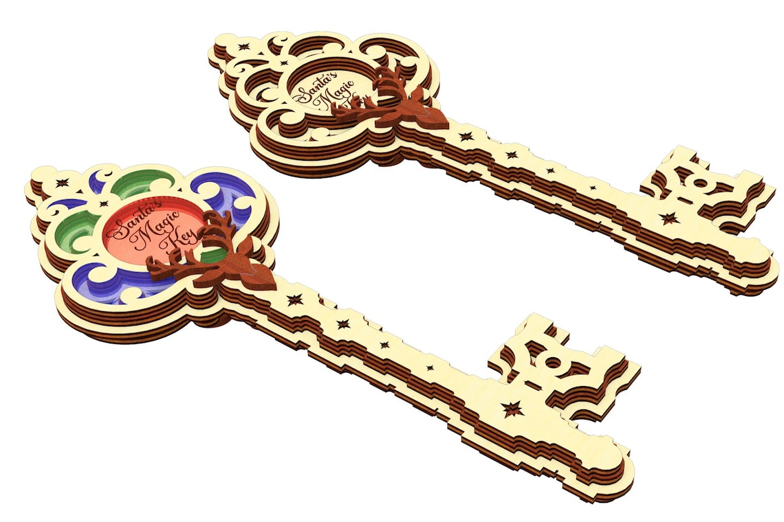 Santa's Magic Key SVG Laser Cut File Digital Plan for - Etsy
