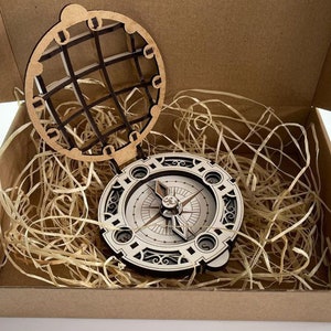 Santa Claus Compass - SVG Laser Cut File, Christmas 3d Plywood Design ...