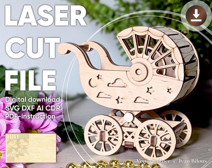 Laser Cut Baby Stroller Template Baby Stroller Laser Cut Design ...