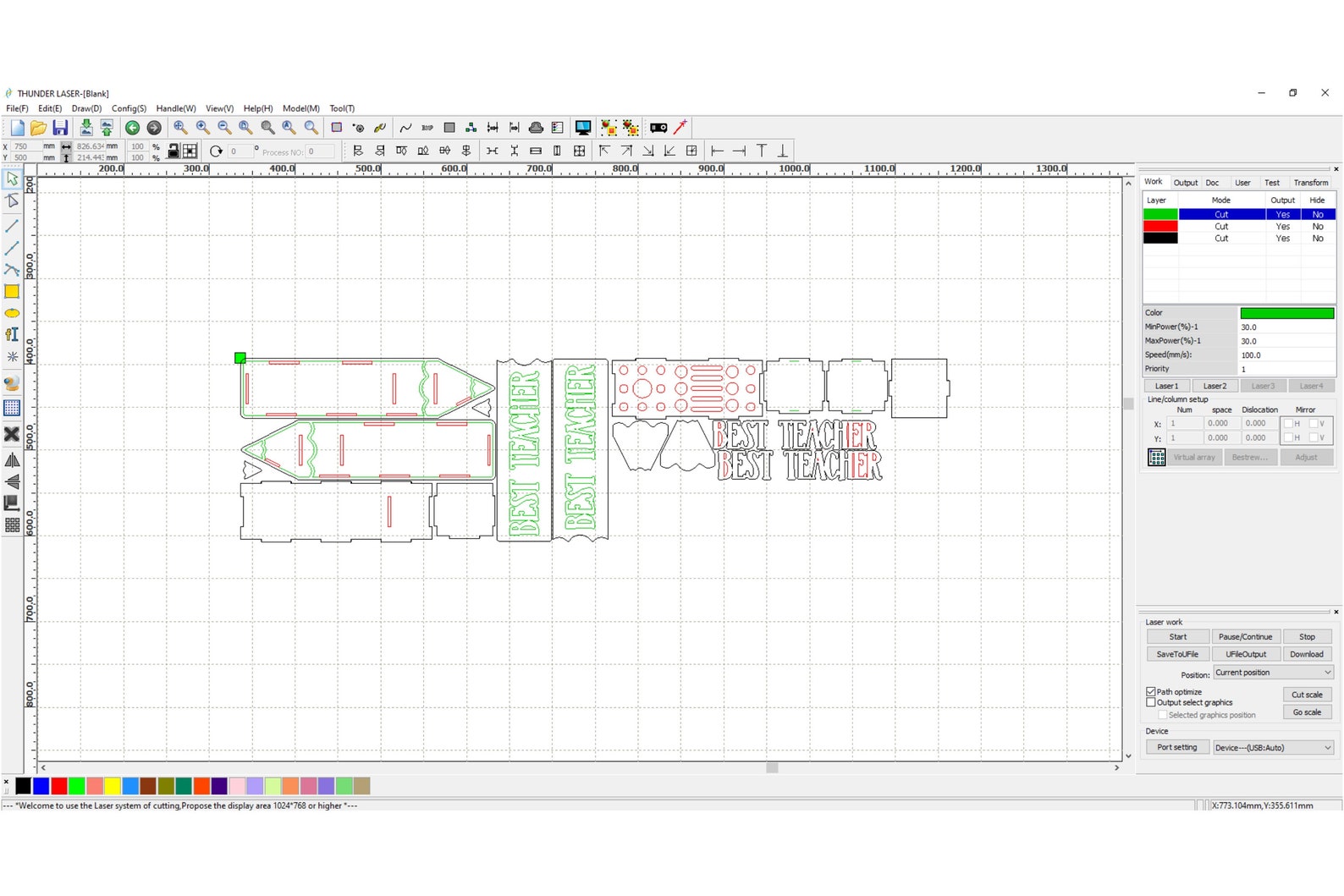Teacher Pencil Holder SVG Laser Cut File Glowforge Pattern - Etsy