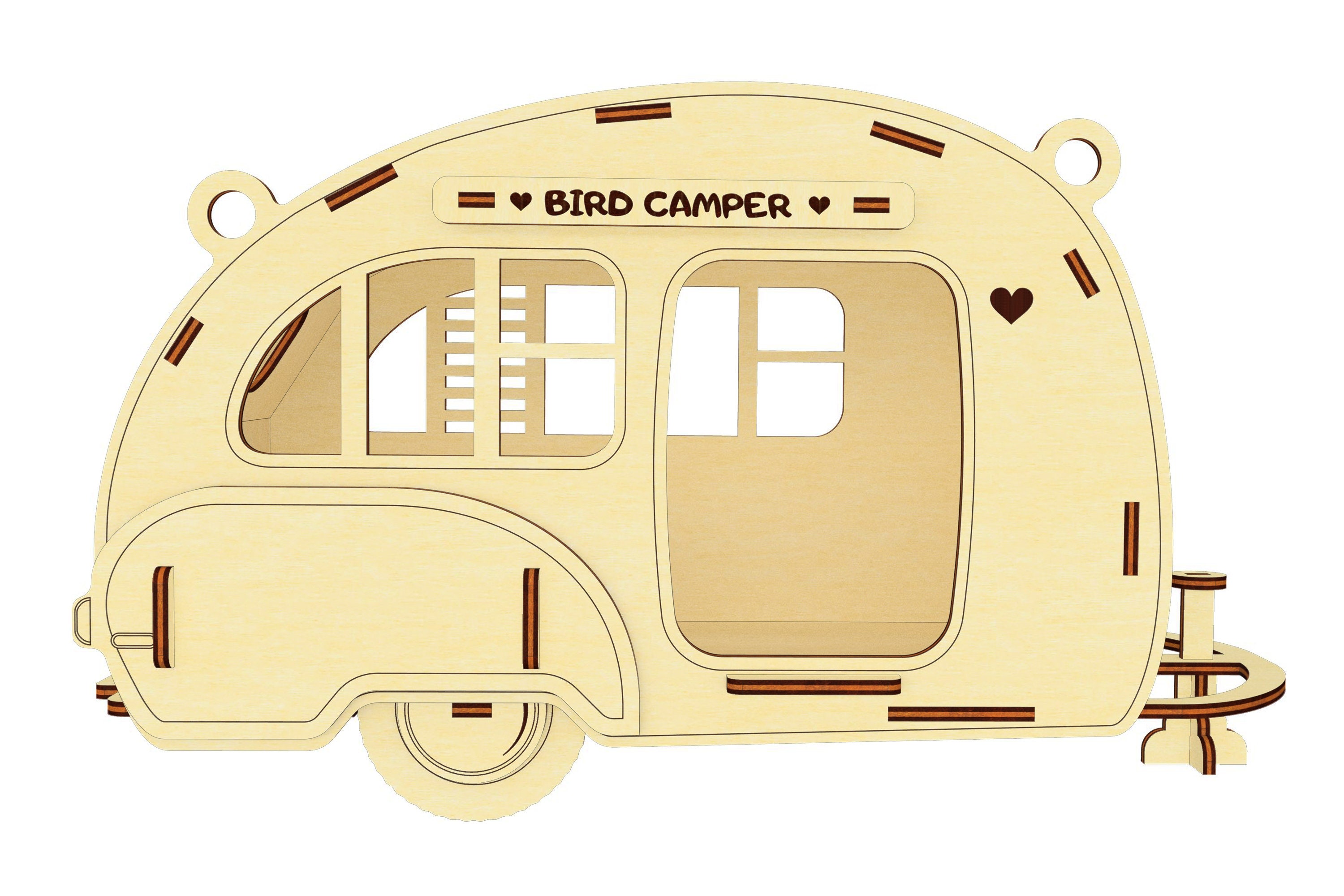 Birdhouse Camper Laser Cut File Glowforge Pattern Trailer - Etsy UK