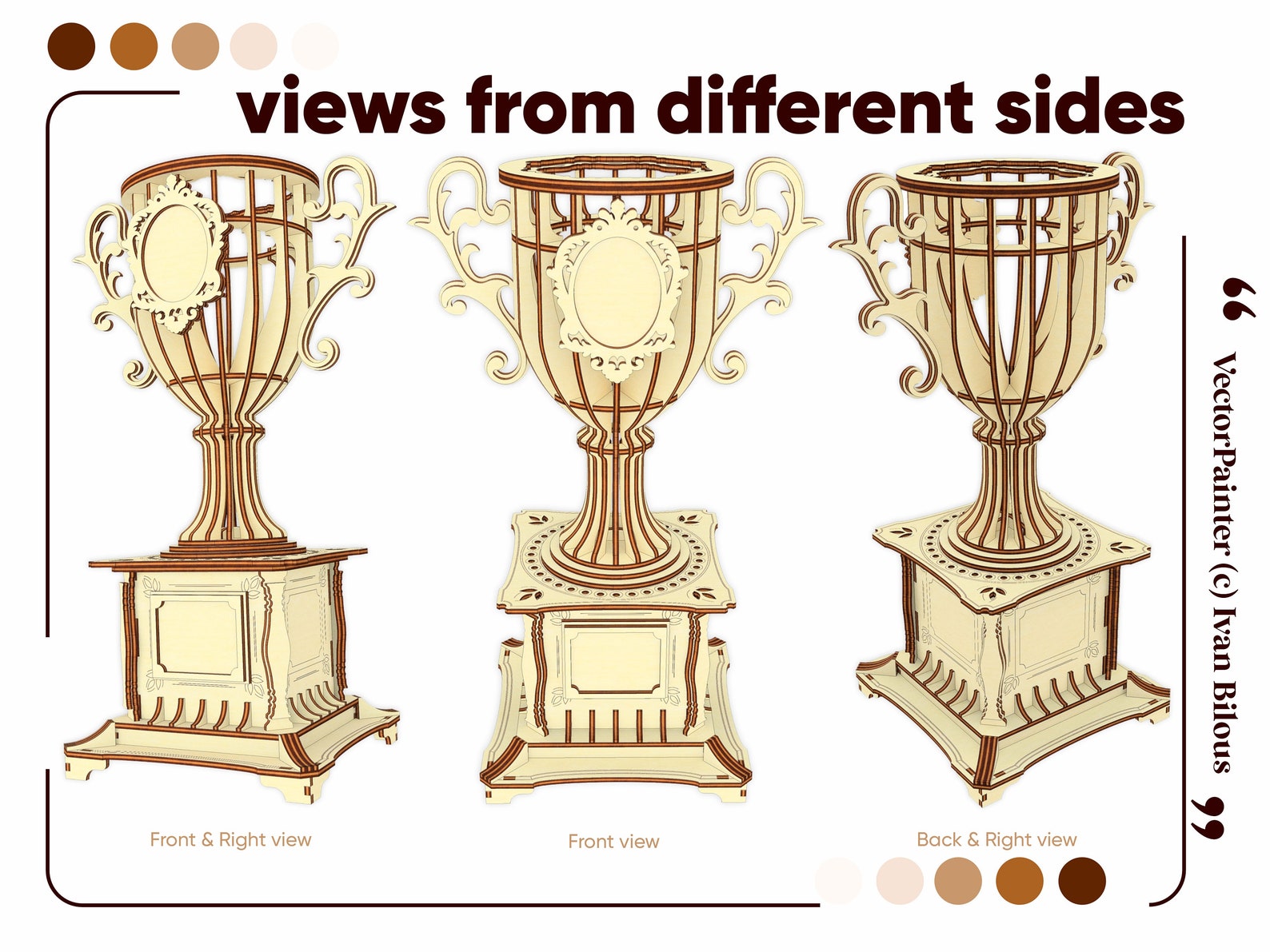 Trophy Cup Laser Cut File: SVG Award Prize 3D Plywood Model (digital ...