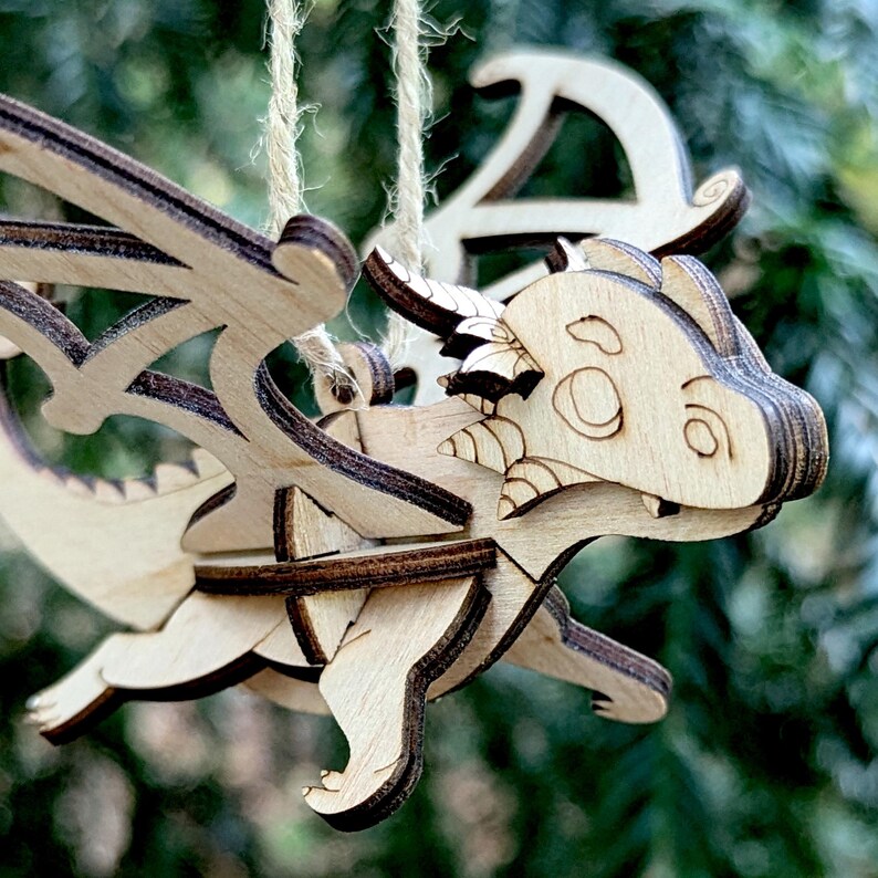 Baby Dragon Ornament - Laser Cut File, SVG Fantasy Vector Template ...