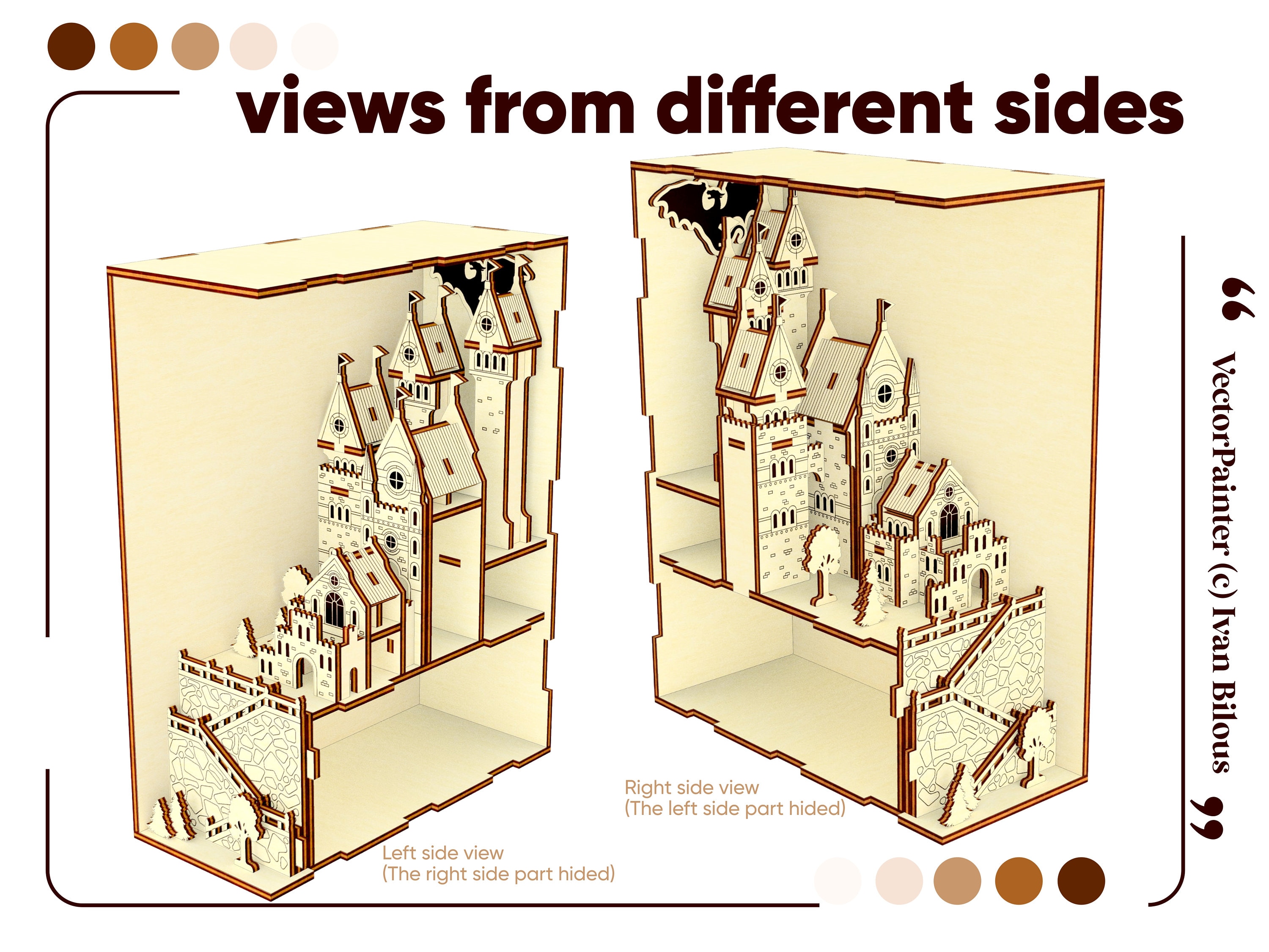 Book Nook Castle SVG Laser Cut File Medieval Book Nook - Etsy Australia