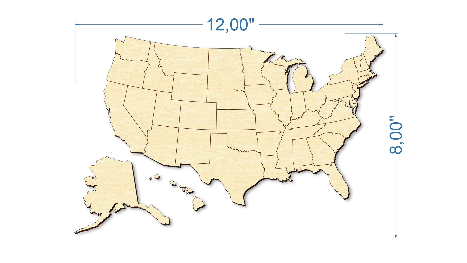 Laser Cut Usa Map Svg Glowforge File Dxf Usa Map by States | Etsy Australia