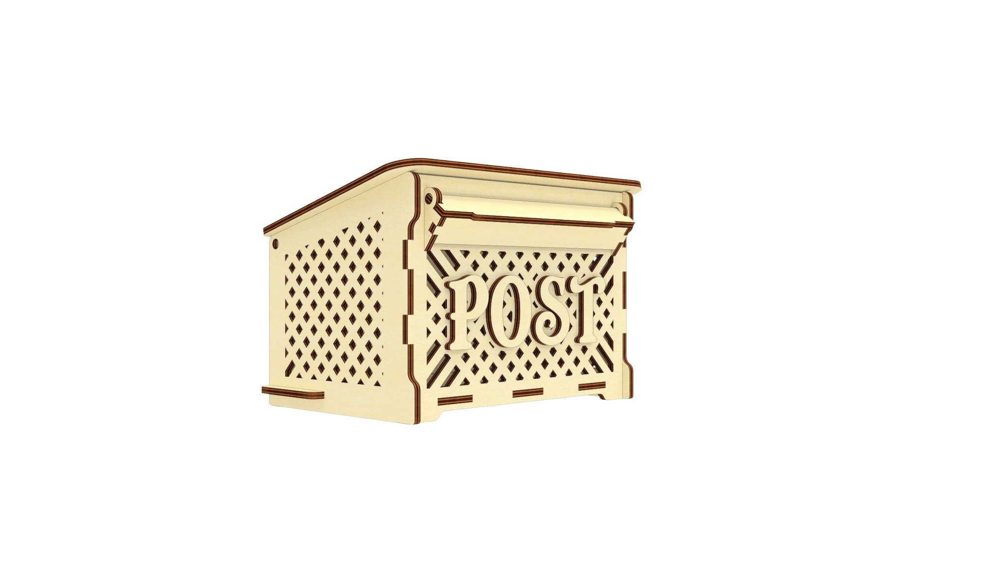 Wooden Mailbox Laser Cut File, Decorative Post Box SVG CNC Wall Mail ...