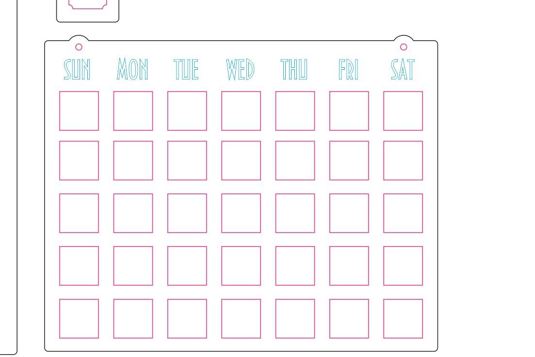 Perpetual Calendar Dxf Files for Laser Cut Desk Calendar Dxf - Etsy