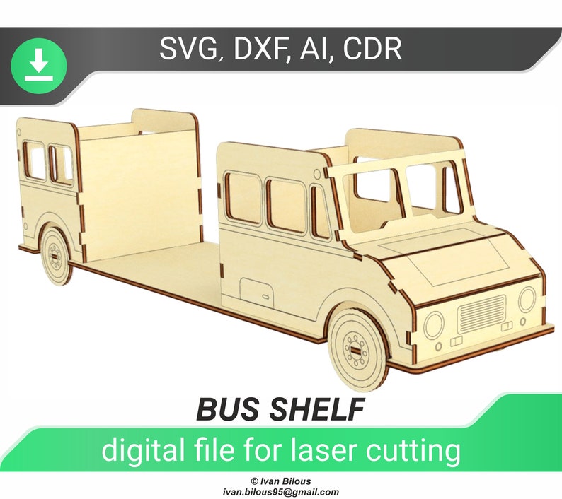 Bus Shelf Dxf Files for Laser Cut Template Shelf for Notebooks | Etsy