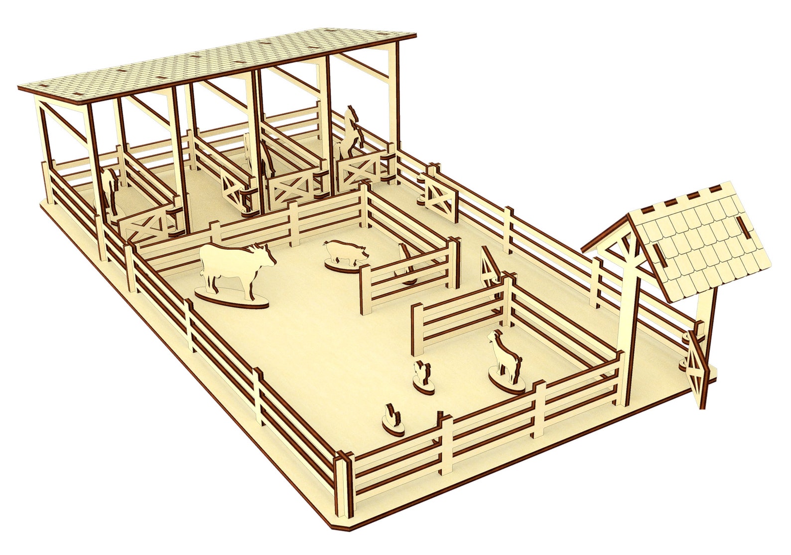 Farm Yard - Laser Cutting File, Glowforge Pattern - Etsy