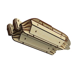 Ship Boat - SVG Laser Cut File, 3d Puzzle Plan for Laser Cutting ...