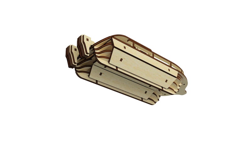 Ship Boat - SVG Laser Cut File, 3d Puzzle Plan for Laser Cutting ...