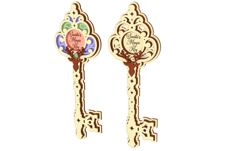 Santa's Magic Key SVG Laser Cut File Digital Plan for - Etsy