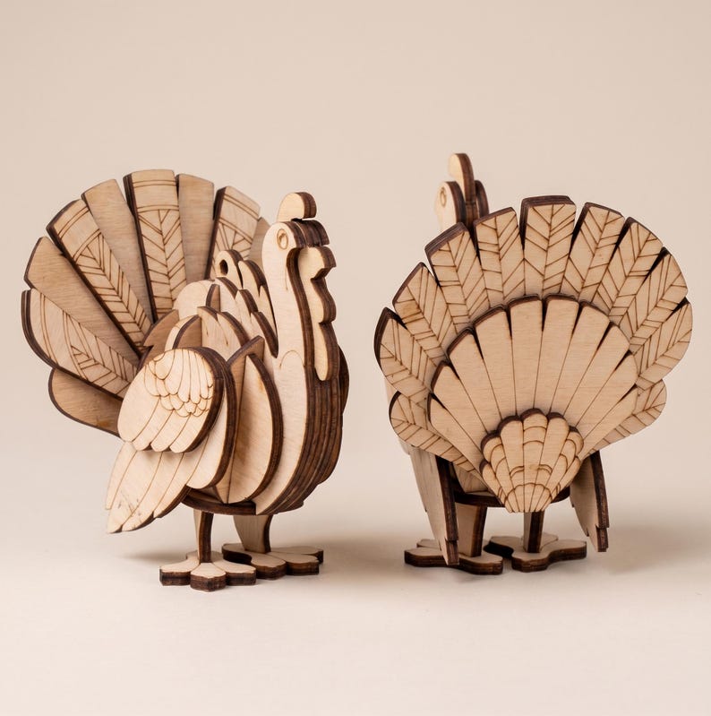 Thanksgiving Turkey Laser Cut File, Wooden Fall Table Decor SVG - Etsy