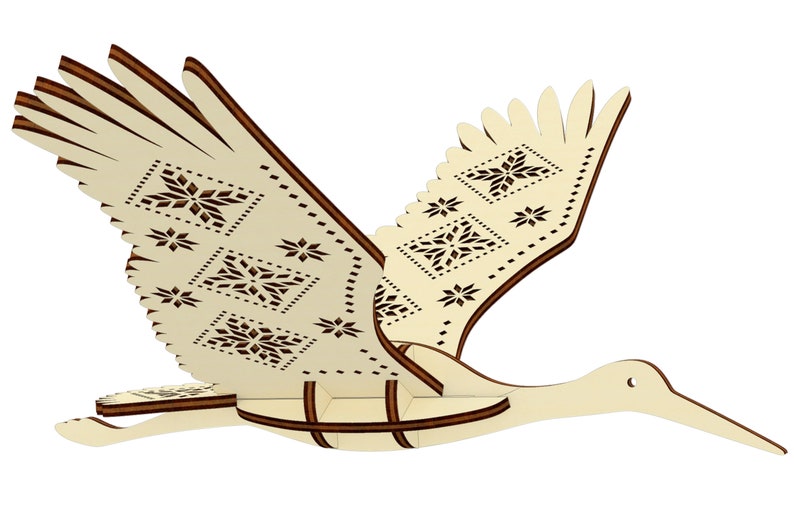 Ukraine Stork - SVG Laser Cut Files, Glowforge Pattern, Bird Laser ...