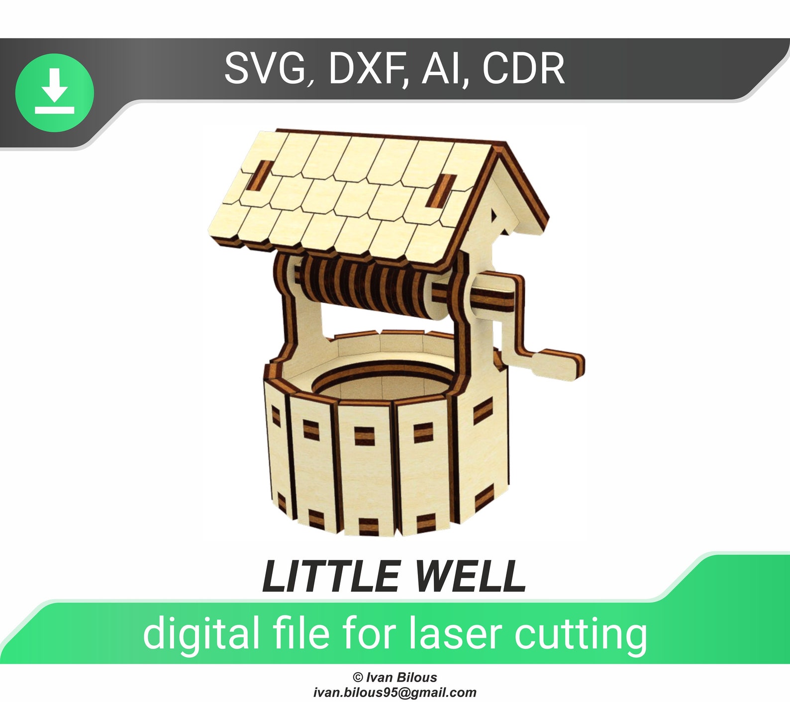 Glowforge Svg Cut File Well Template Cnc Plan Decor Dxf Files | Etsy