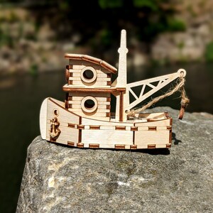 Fishing Boat - Laser Cut File, Ship Vector Plan for Cutting Machines ...