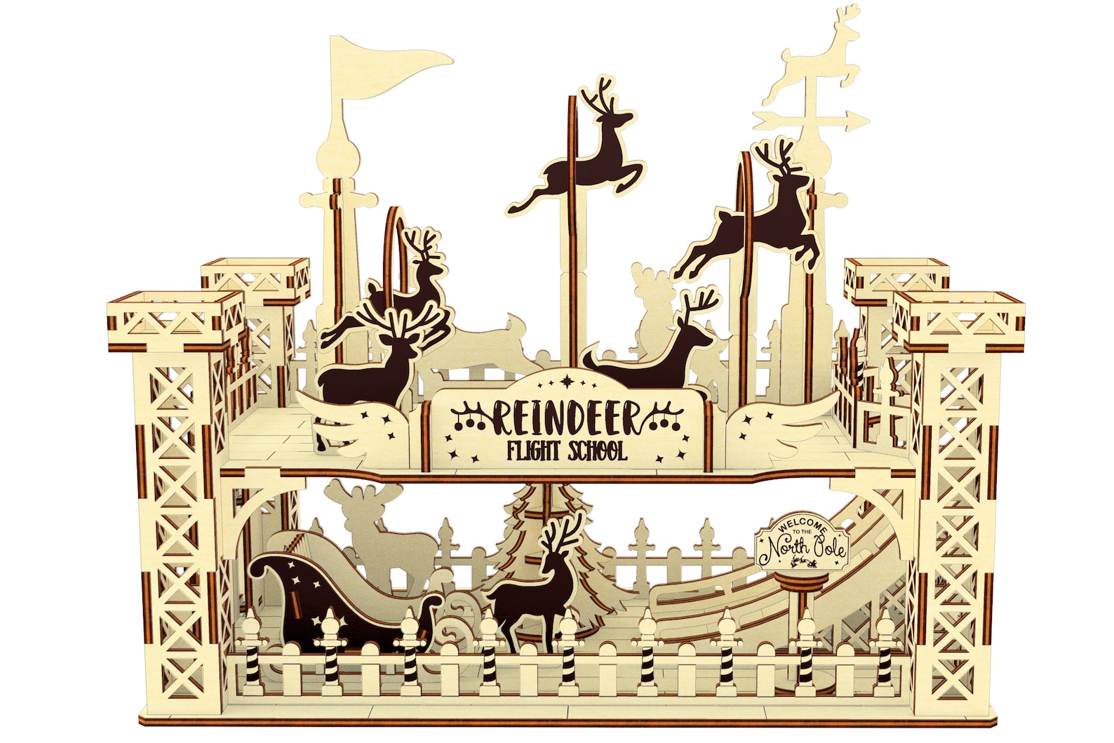 Reindeer Flight School Christmas Laser Cut Files SVG DXF - Etsy