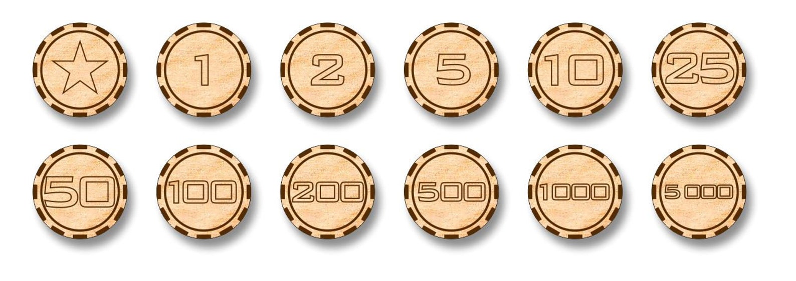 Laser Cut Wood Dxf Files for Laser Engraved Poker Chips Laser - Etsy